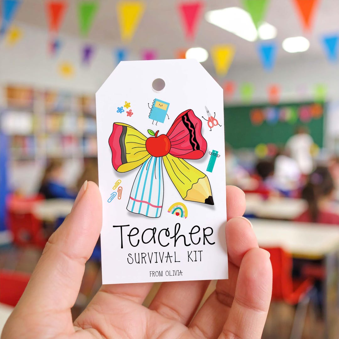 Editable Teacher Survival Kit Gift Tag: Back to School Printable (canva ...