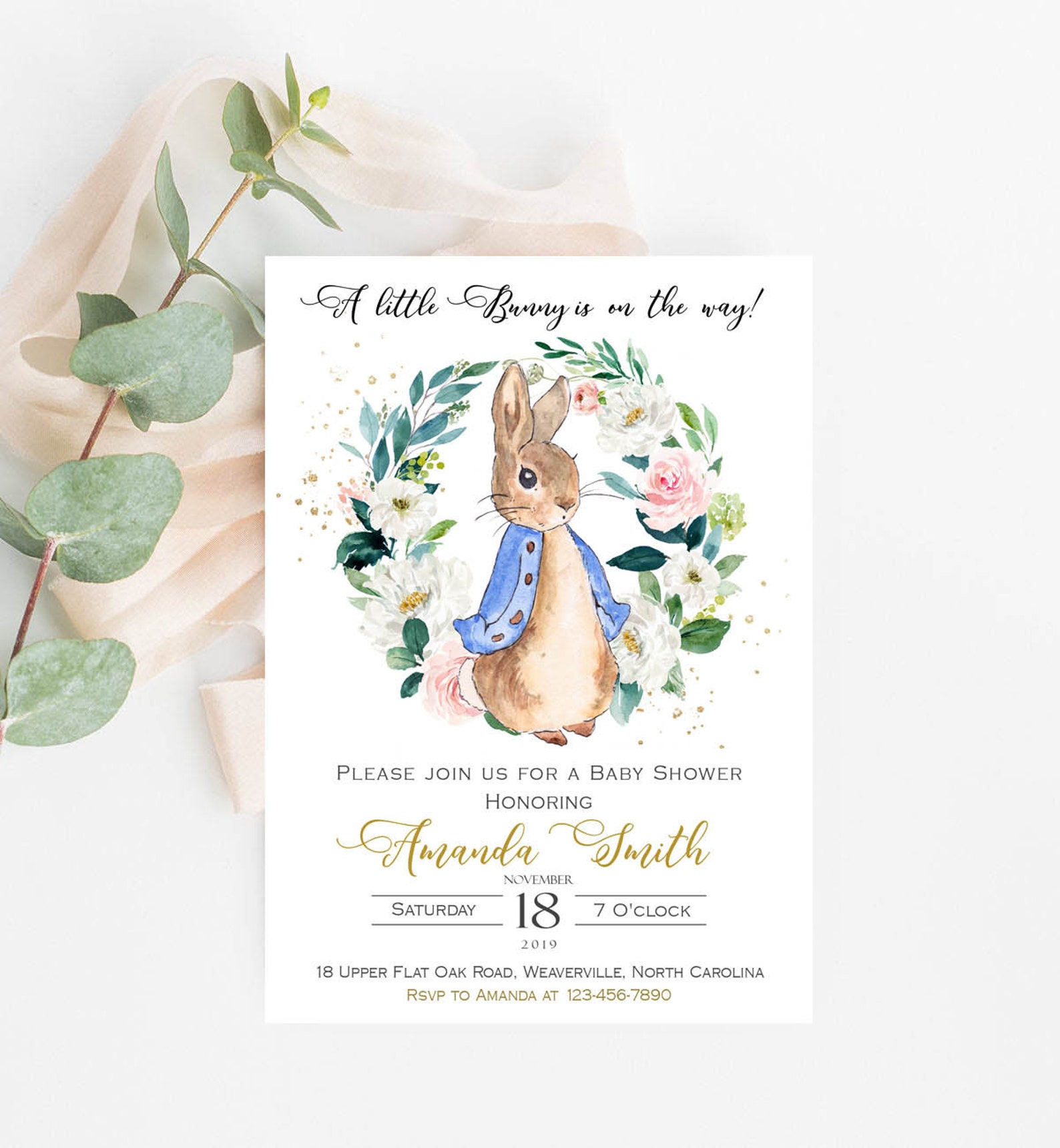 Peter Rabbit Baby Shower Invitation Peter Rabbit Invitation - Etsy