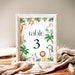 Safari Animals Table Number Template, Gender Neutral Wild One Jungle ...