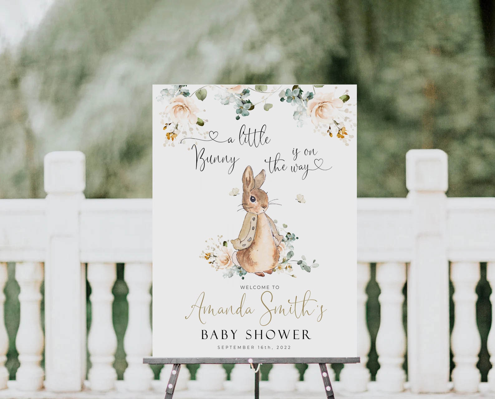 Peter Rabbit Gender Neutral Baby Shower Welcome Sign Editable - Etsy