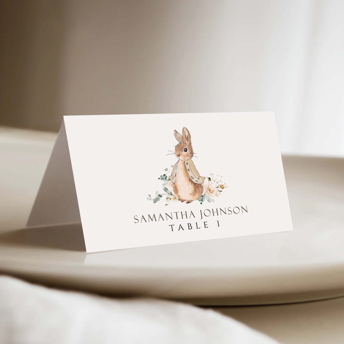 Peter Rabbit Place Card Template Editable Baby Shower Place - Etsy