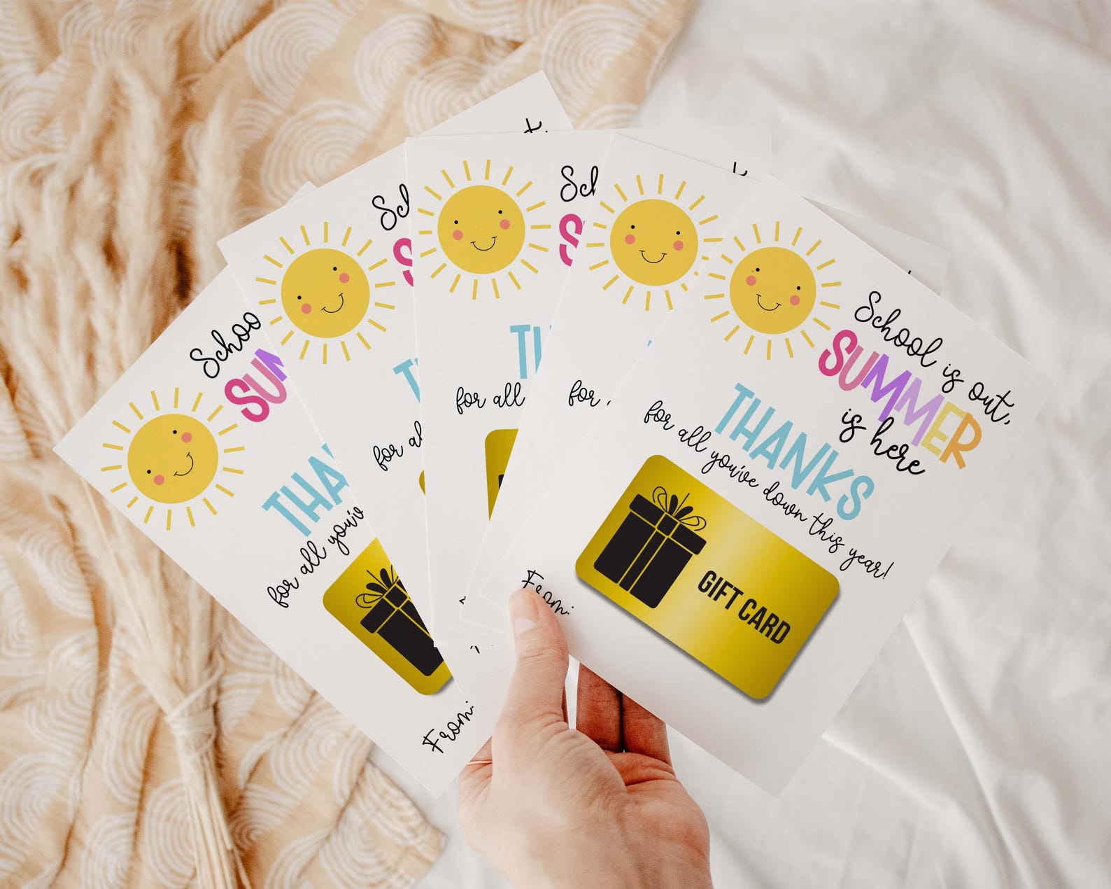 End of Year Teacher Gift Card Holder Printable Teacher Appreciation ...