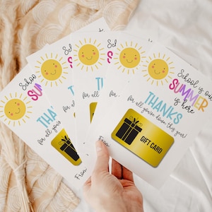 End of Year Teacher Gift Card Holder Printable Teacher Appreciation ...