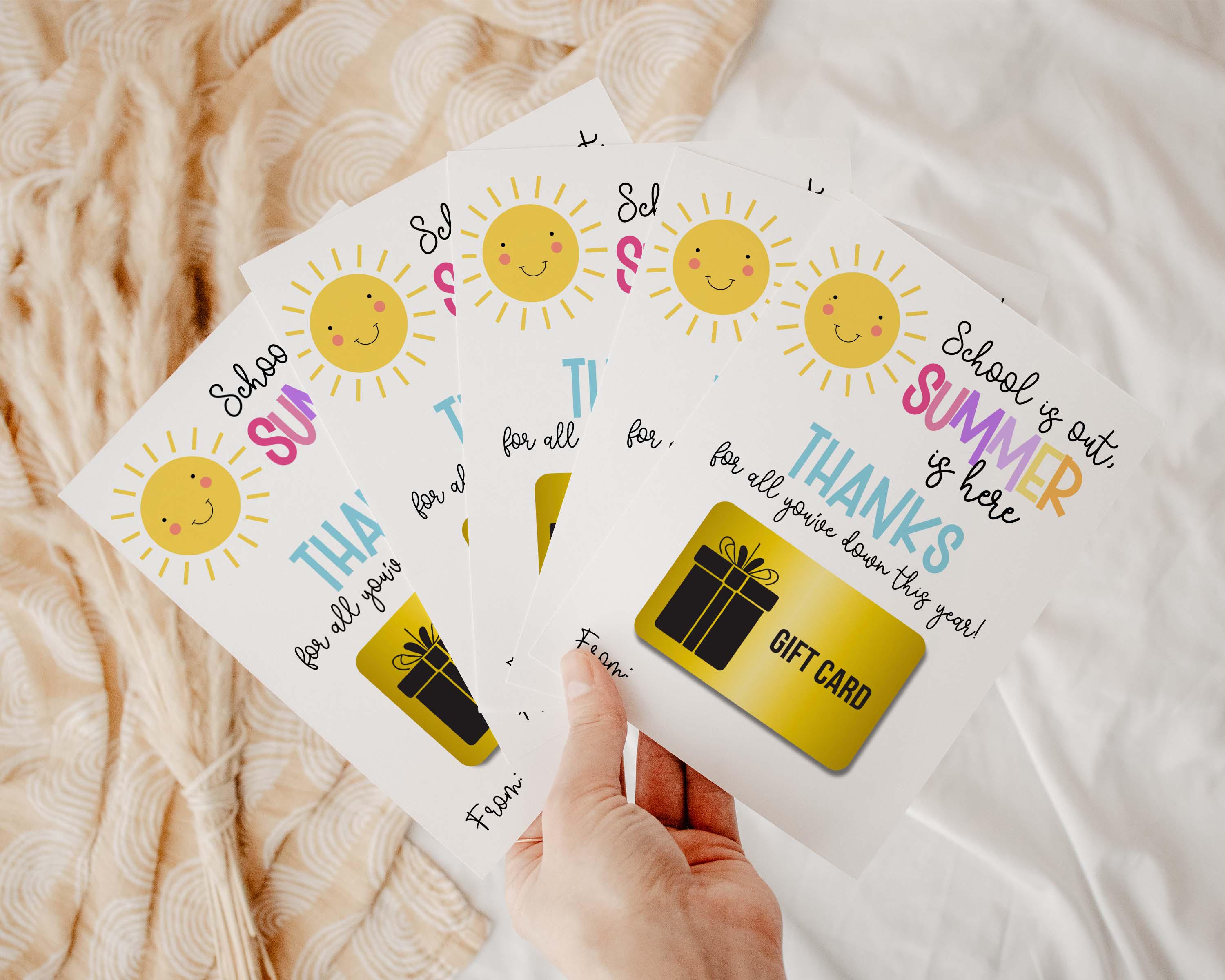End of Year Teacher Gift Card Holder Printable Teacher Appreciation ...