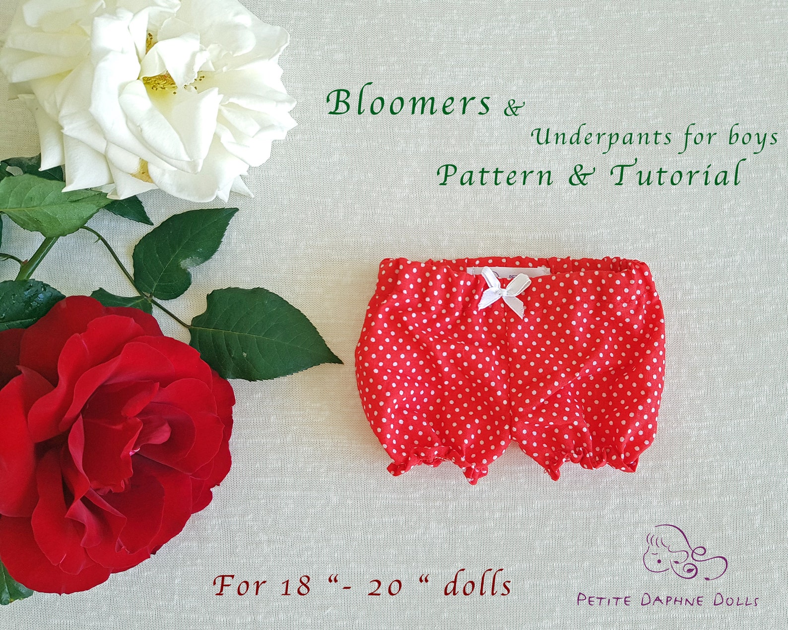 Doll Bloomers & Underpants Sewing Pattern: 18-20