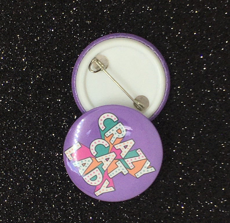 Crazy Cat Lady 32mm Button Badge - Etsy