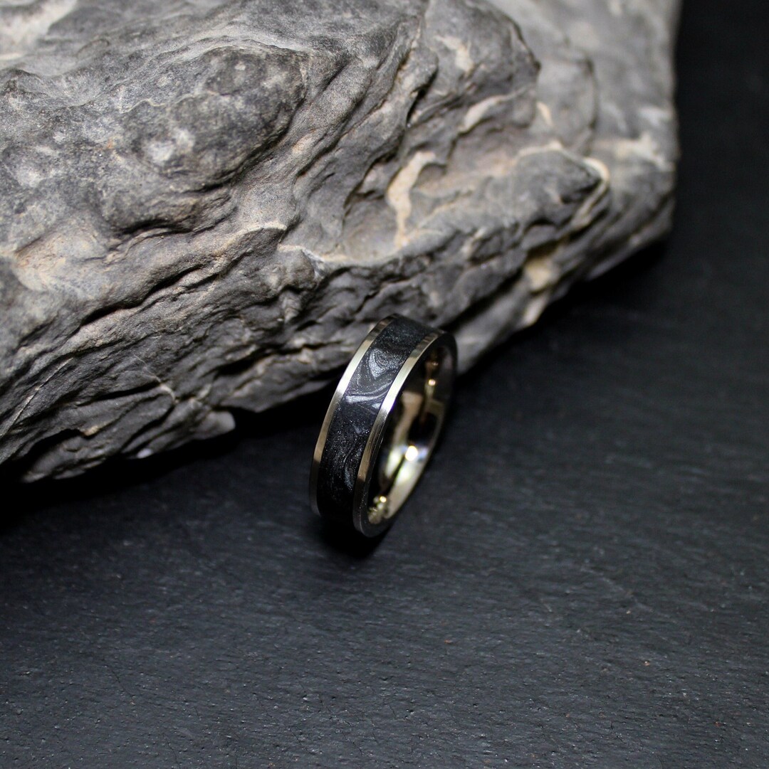 Titanium Polymer Clay Bentwood Ring Engagement Ring Wedding Band - Etsy