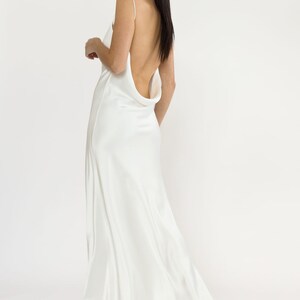 Silk Wedding Dress Lined Cowl Neck White Dress 100% Silk Slip Wedding ...