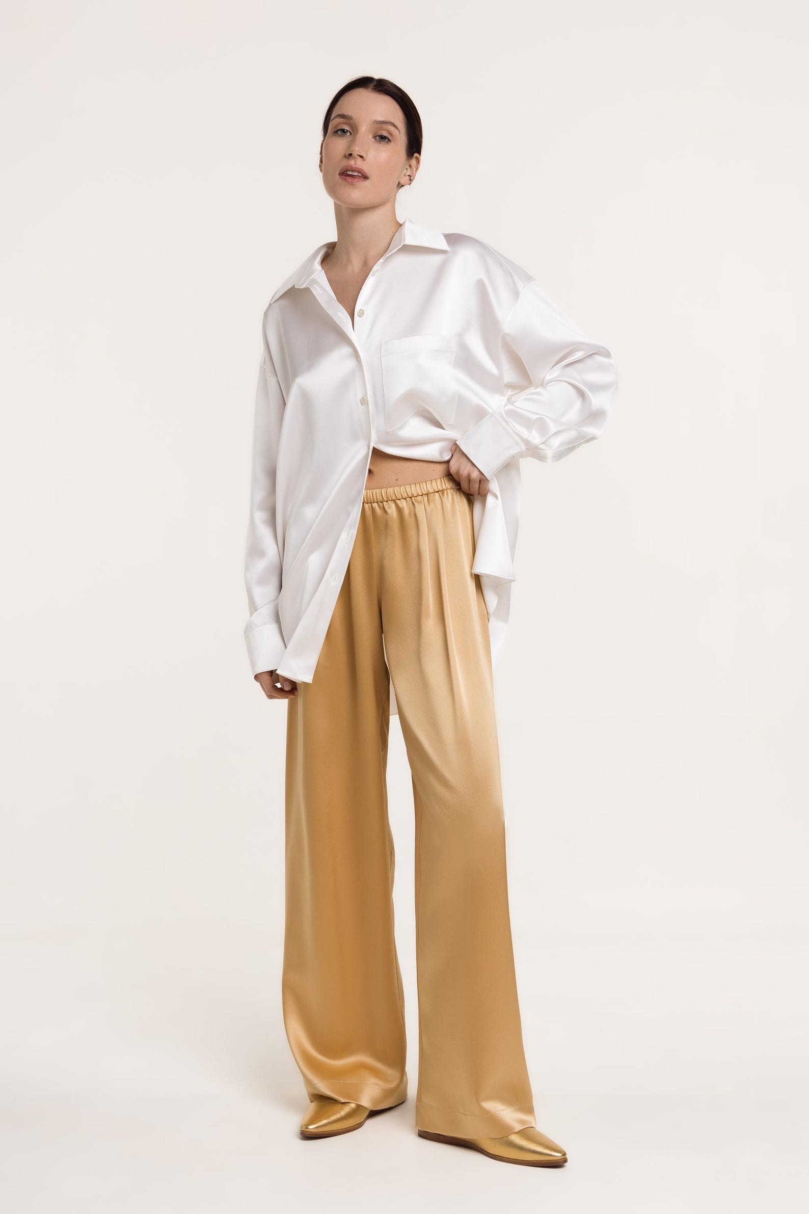 100% Mulberry Silk Pants Silk Satin Trousers in Colors Bias or Grain ...