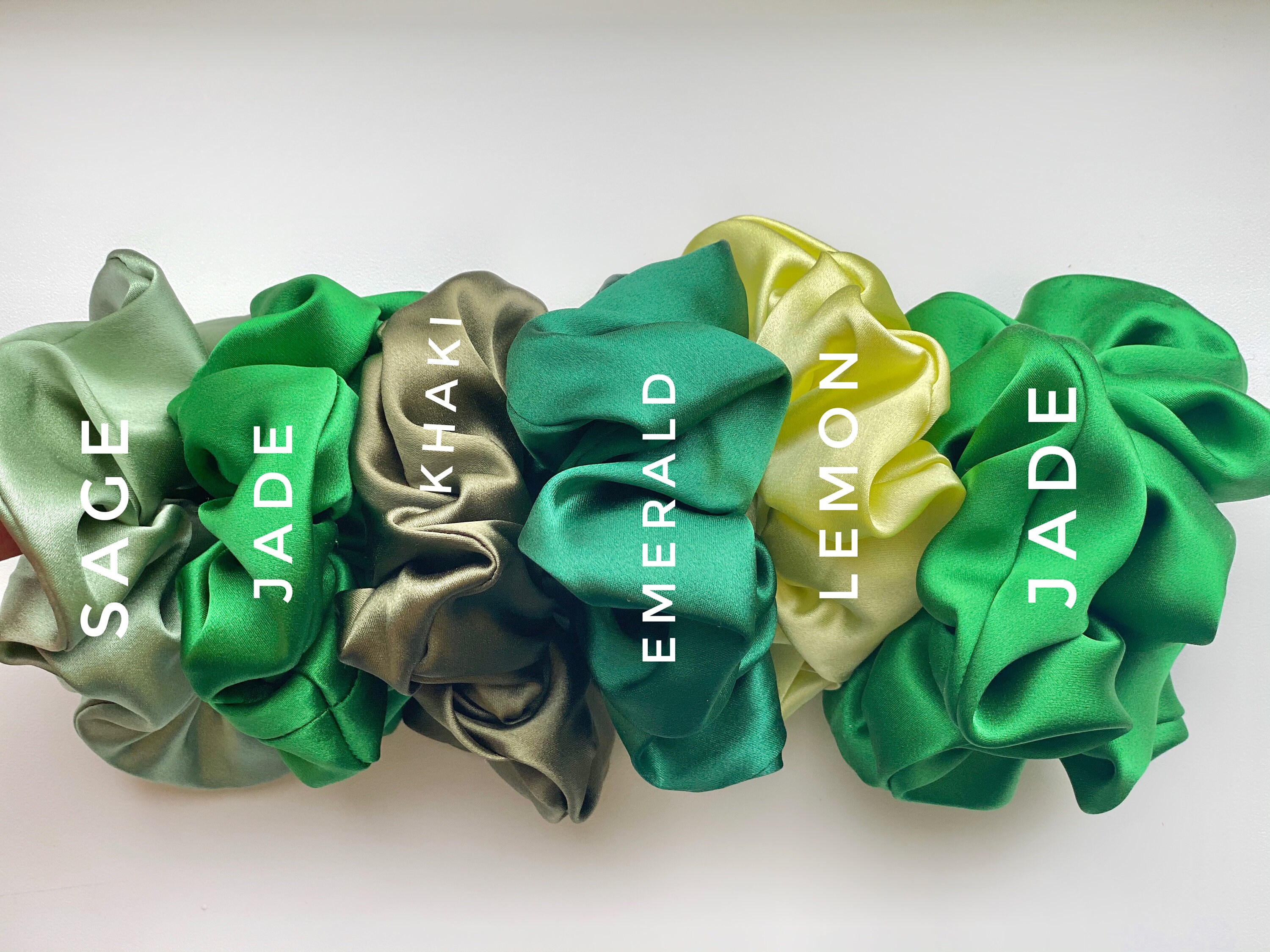 Green Silk Scrunchie Silk Hair Scrunchies Hair Accessory Etsy