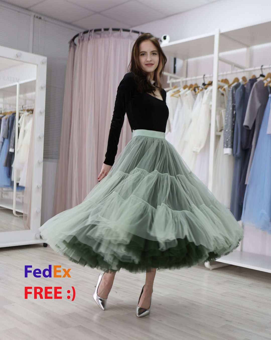 Ruffled Tulle Skirt: Tiered Fluffy Bridesmaid Skirt - Etsy