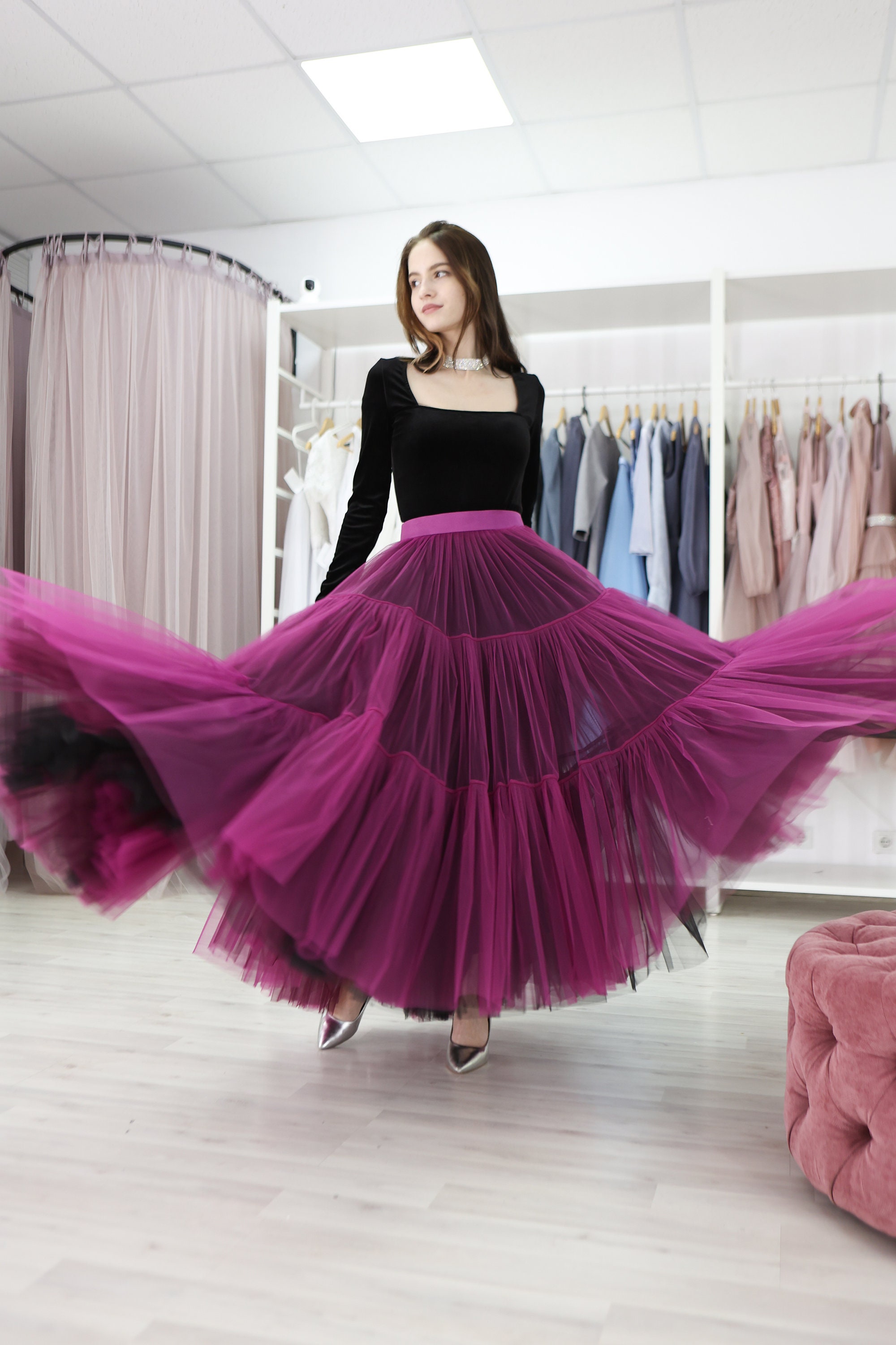 Ruffled Tulle Skirt: Tiered Fluffy Bridesmaid Skirt - Etsy