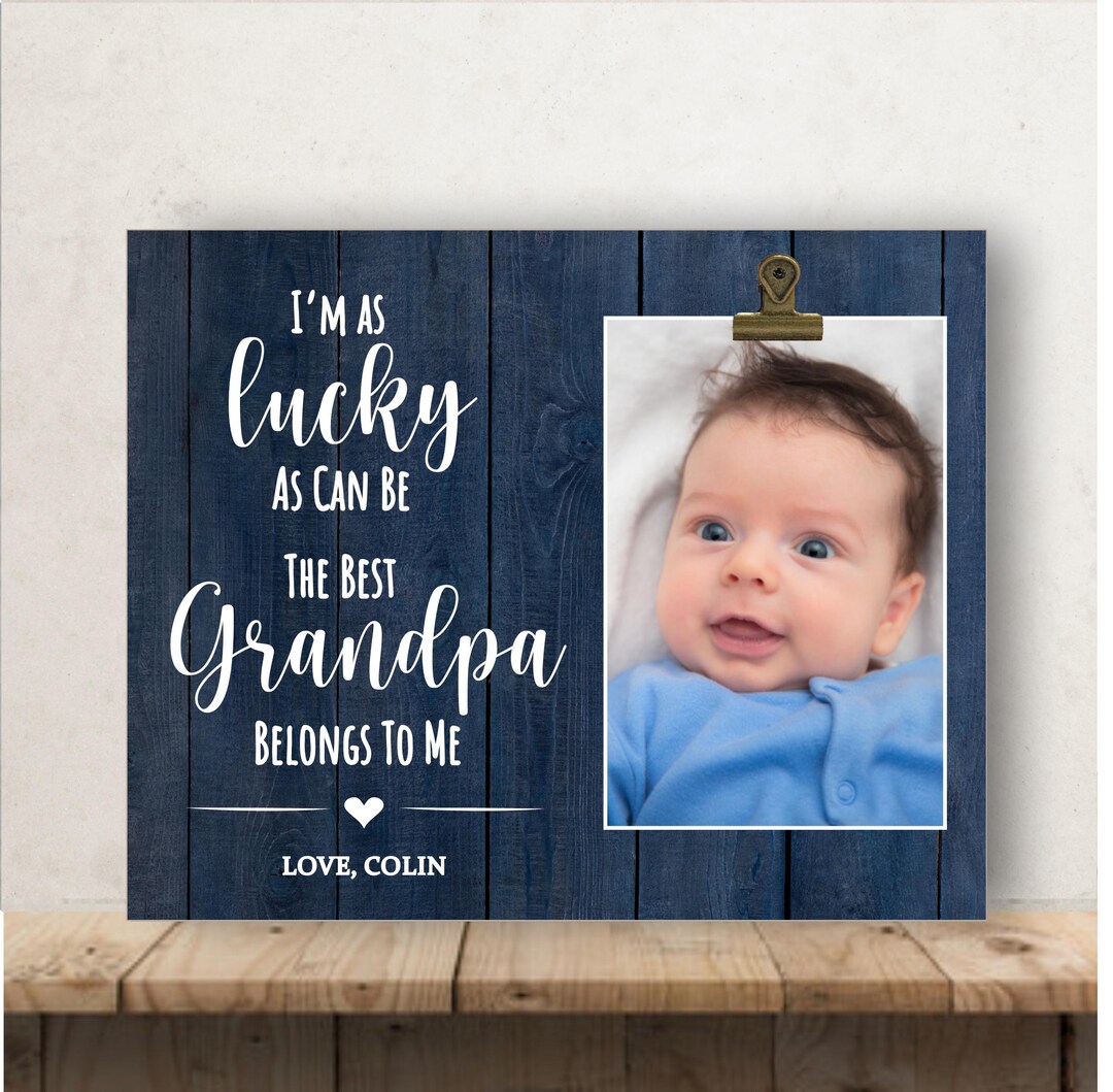 Personalized Best Grandpa Photo Frame, Custom Baby Gift From Grandchild ...