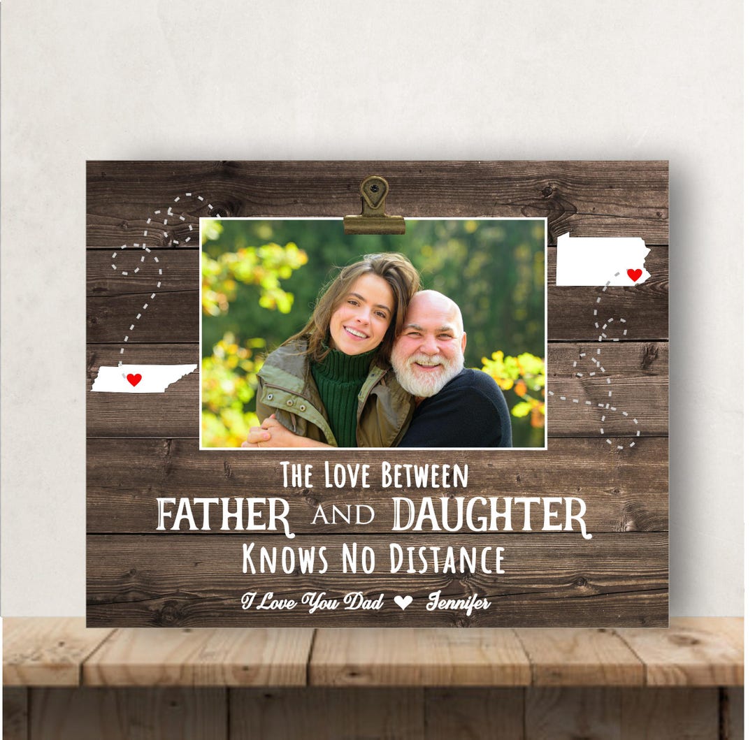 Personalized Father Daughter Picture Frame: Long Distance Gift - Etsy