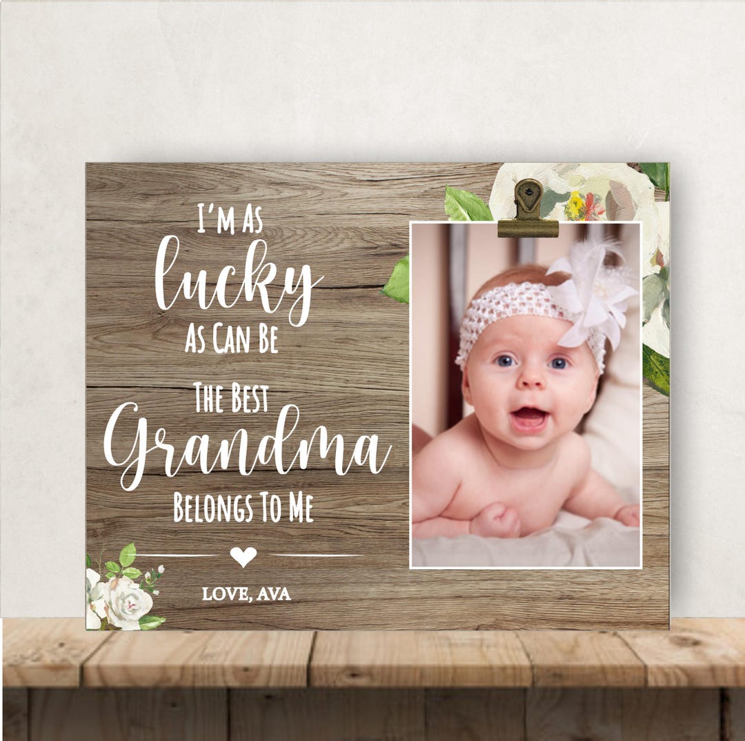 Personalized Grandma Picture Frame: Lucky Grandma Gift - Etsy