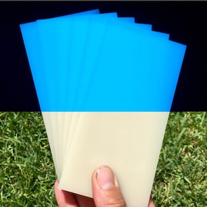 Hyperglow INVISIBLE BLUE Glow in the Dark Sheet Plate Flat Stock Skur ...