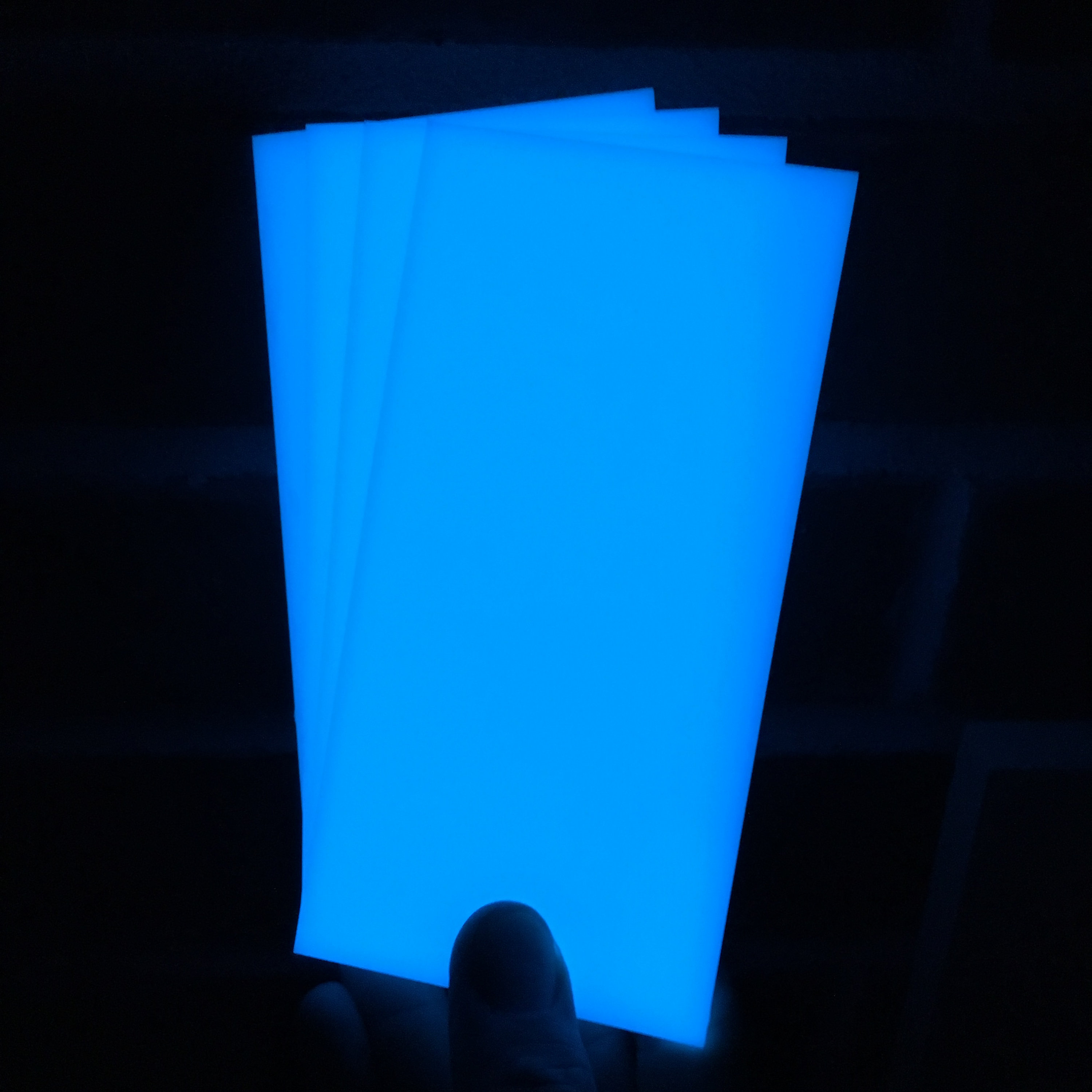 Hyperglow BLUE Glow in the Dark Sheet Plate Flat Stock Skur Composites ...