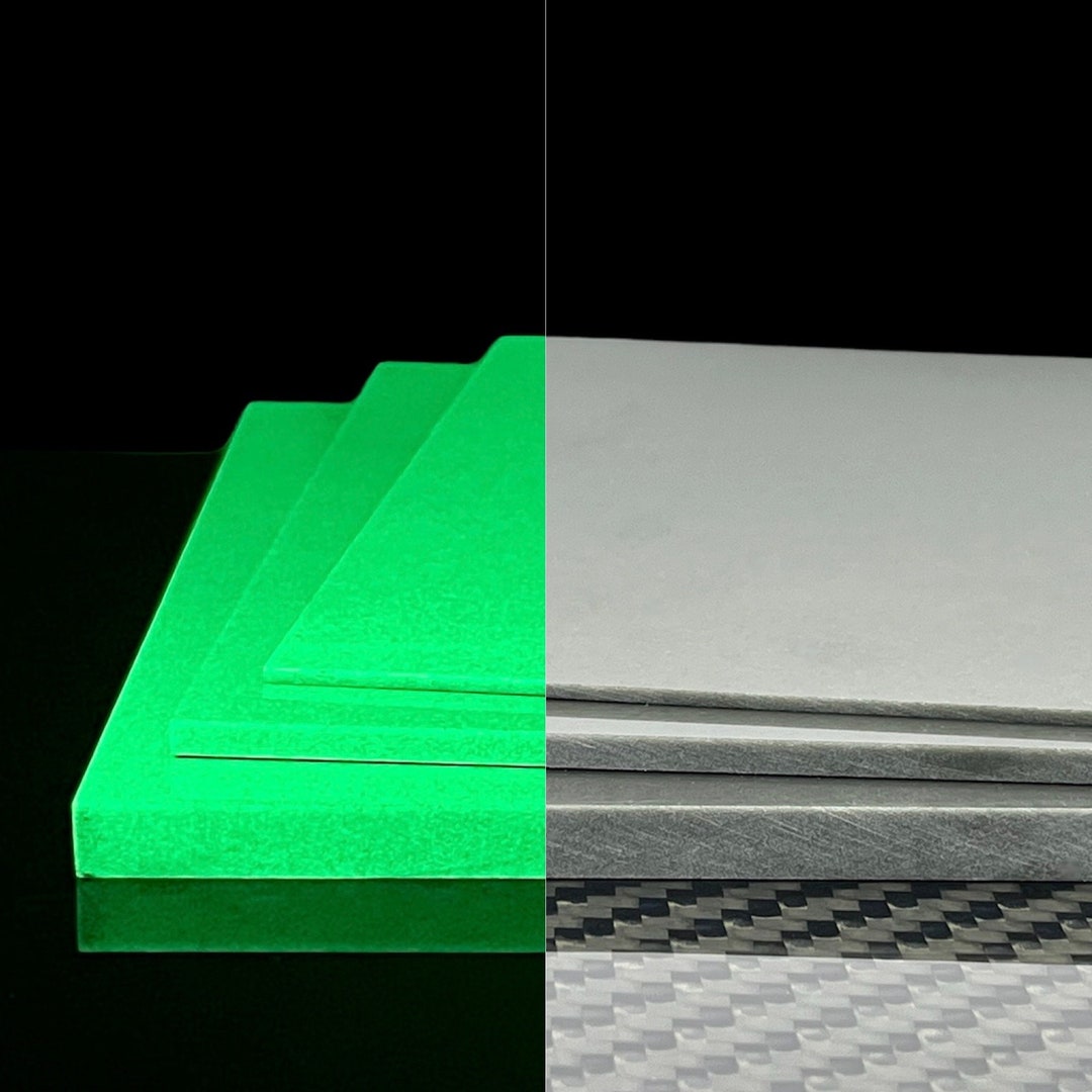 Hyperglow DARK SIDE GREEN Glow in the Dark Sheet Plate Flat Stock Skur ...