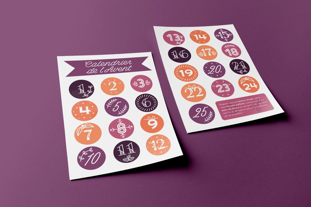 Printable Advent Calendar Labels - Etsy