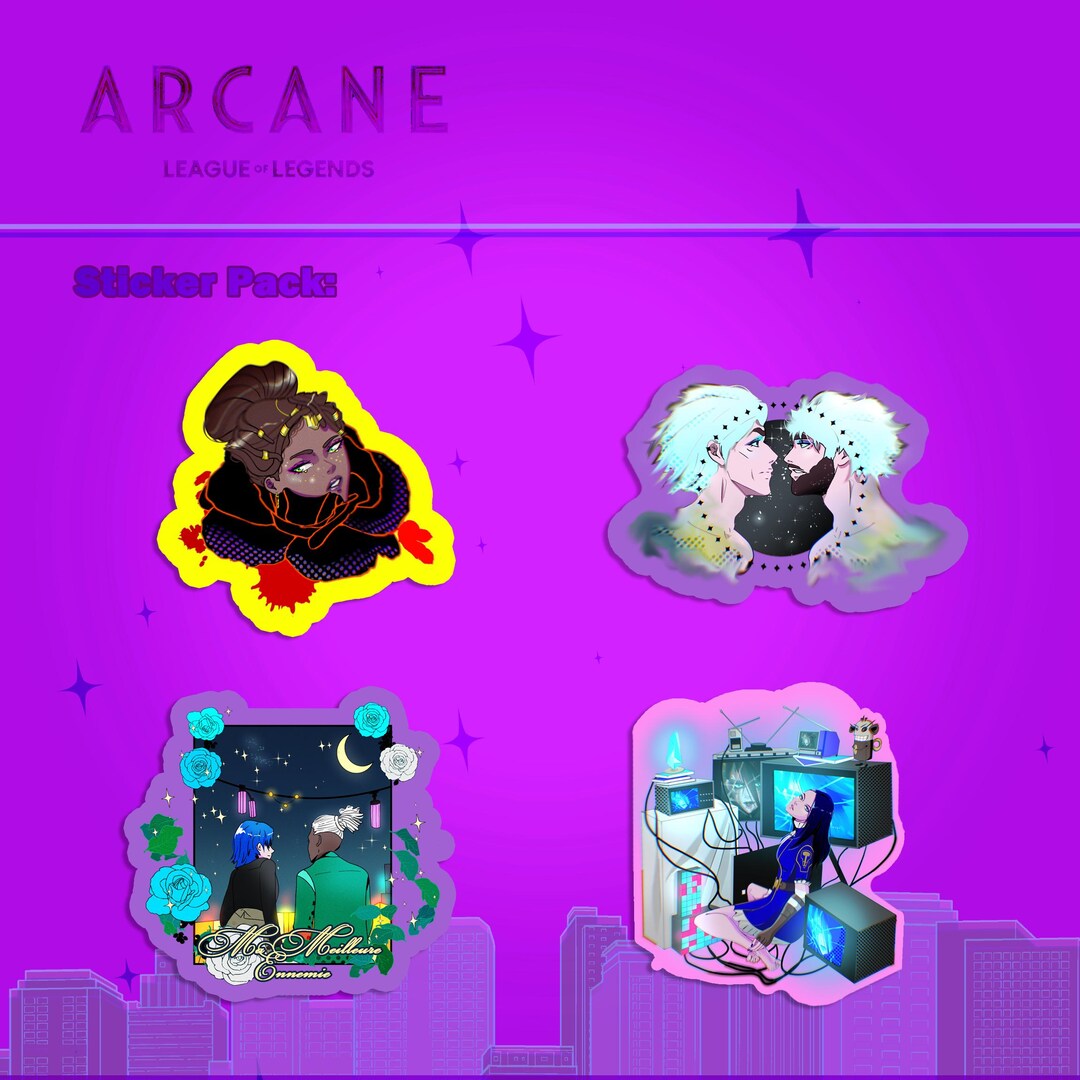 Arcane Sticker Pack, Jinx and Ekko, Jayvic, Mel, Caitlyn - Etsy