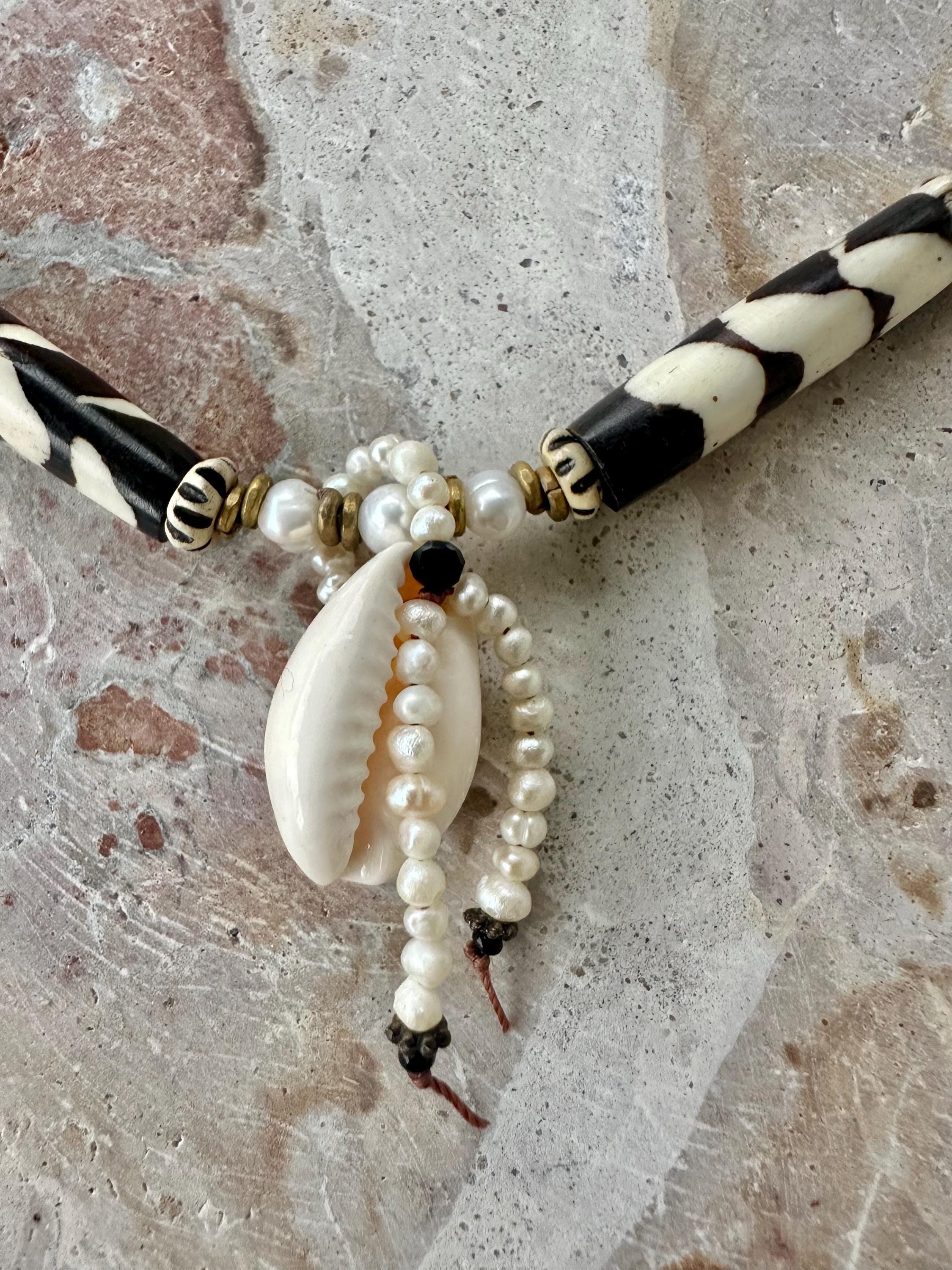 African Cowrie Tribal Shell Necklace - Etsy