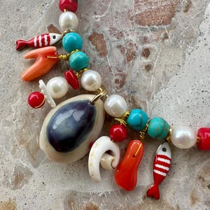 Greek Islander Red Coral Necklace - Etsy