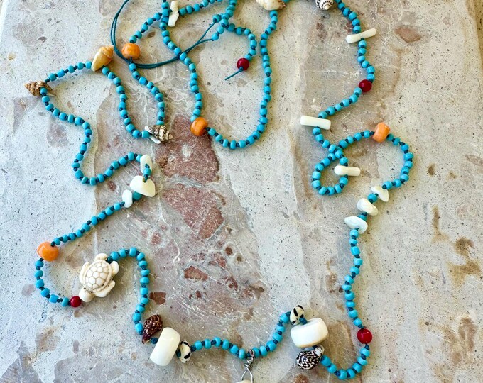 Seed Bead Shell Necklace - Etsy