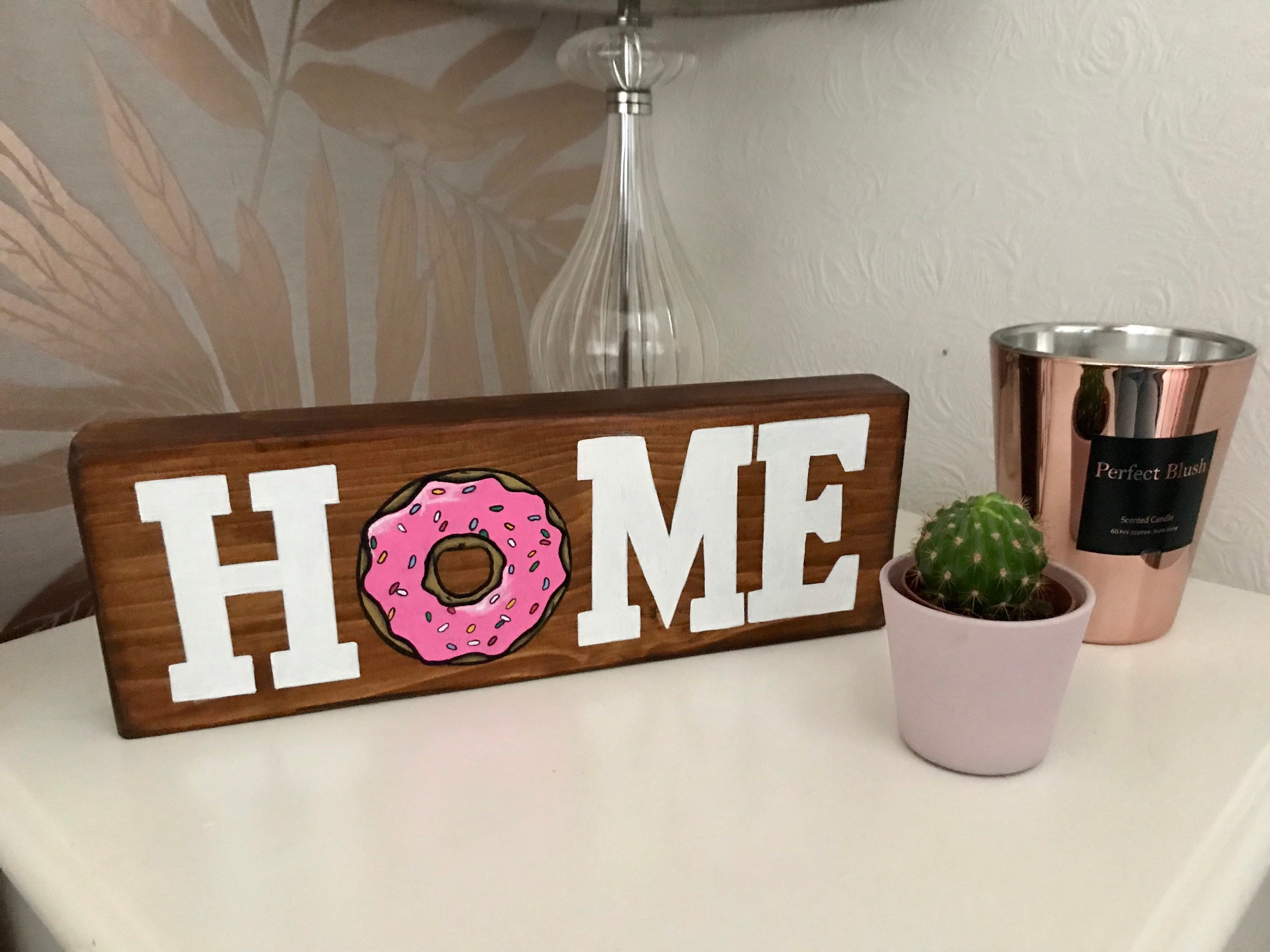 The Simpsons Doughnut Handmade Wooden Home Sign - Etsy UK