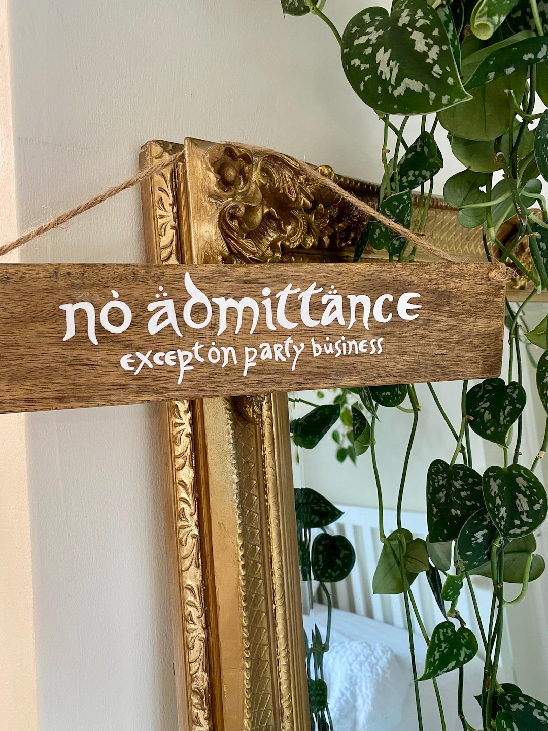 Hand Painted LOTR Wooden Sign – No Admittance Except on Party Business ...