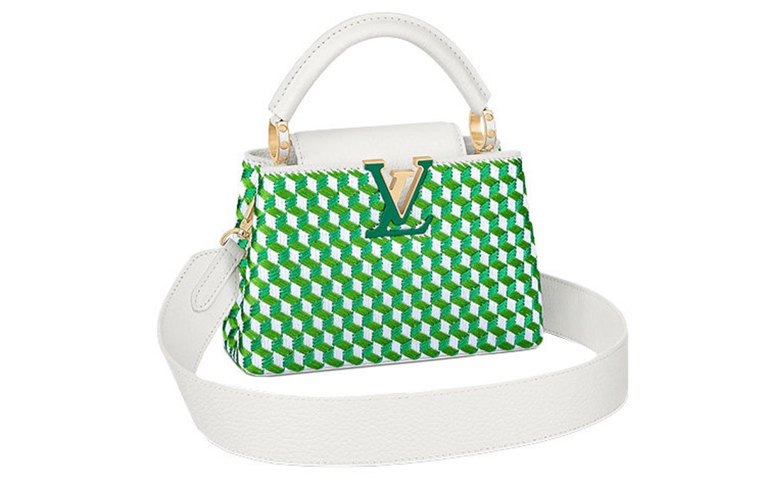 LOUIS-VU-ITTON Taurillon Leather Fabric Embroidered Single Shoulder ...