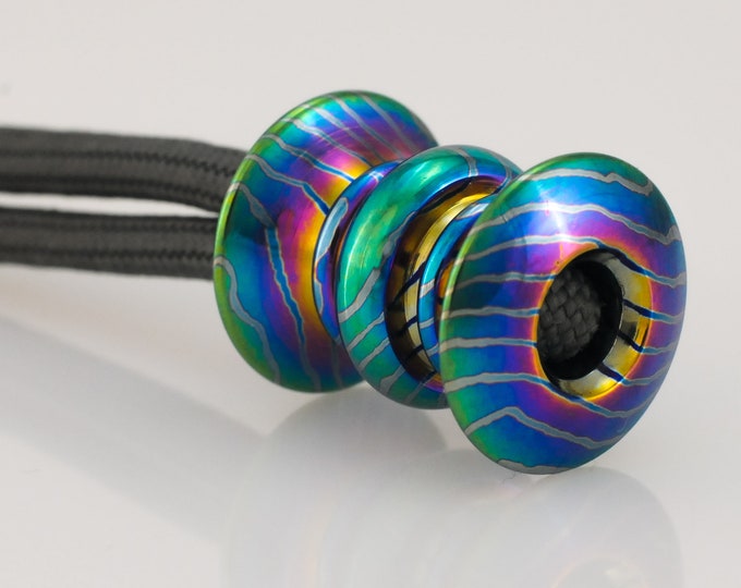 Mokuti Timascus Handmade EDC Knife Flashlight Paracord Lanyard Bracelet ...