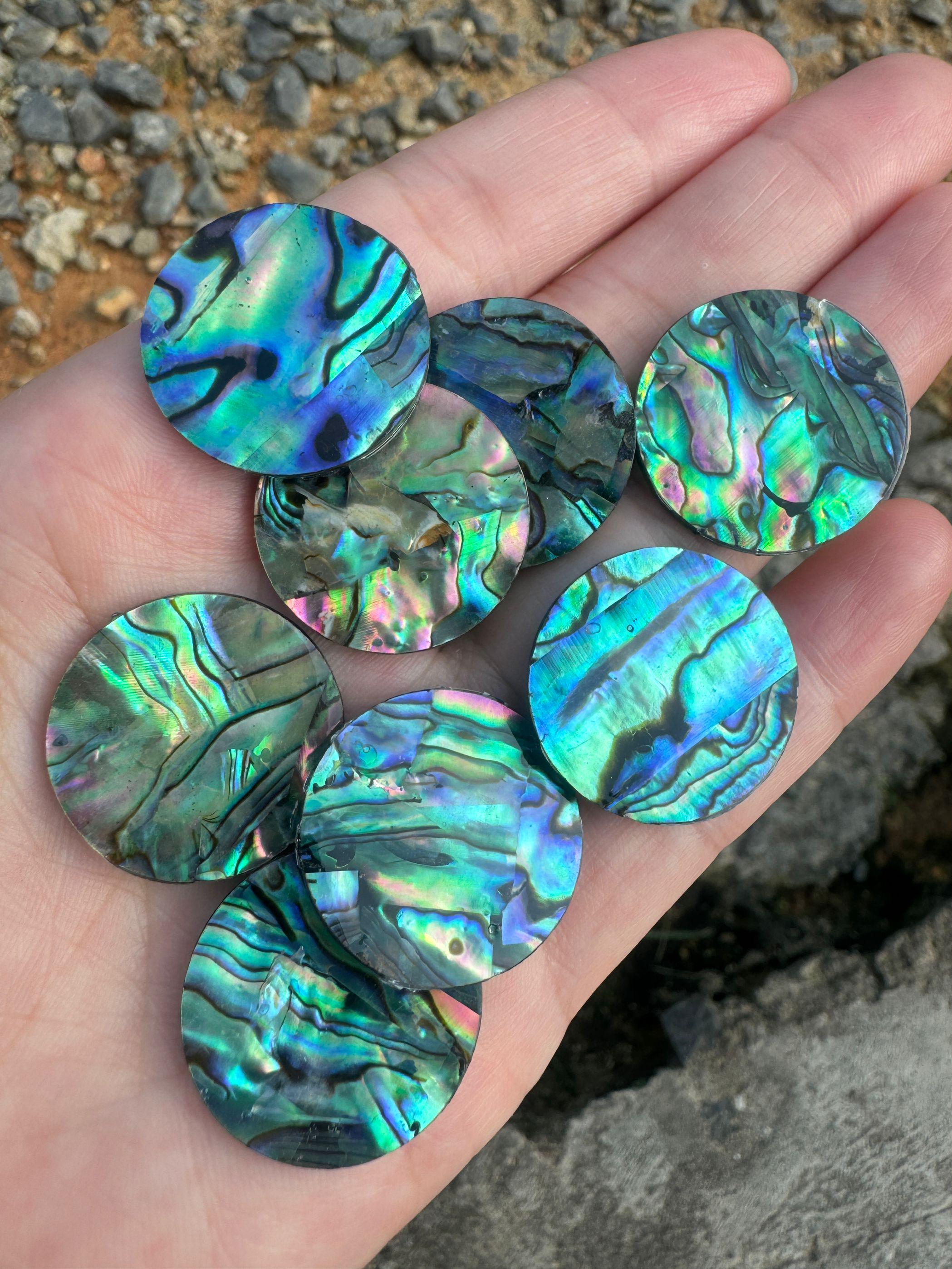 10pcs Natural Abalone Shell Cabochons: Blue Green Gemstone Jewelry ...