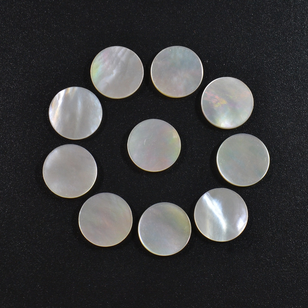 6mm Natural Mother of Pearl Cabochons: Round Flat Gemstone for Jewelry ...