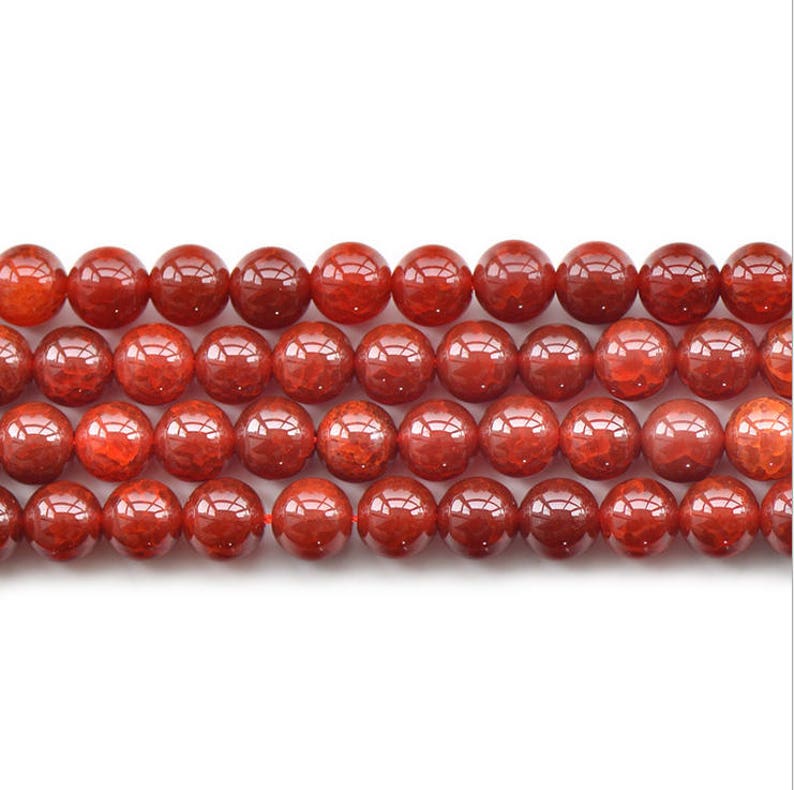 Natural Red Dragon Veins Agate Round Gemstone Loose Beads - Etsy