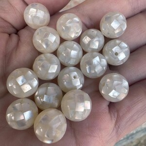 12mm Natural Handmade Mother of Pearl MOP Shell Mosaic Ball Round DIY ...