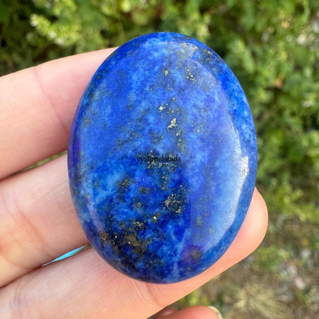 40mm Blue Lapis Lazuli CAB Oval Flatback Gemstone Cabochon Semi ...
