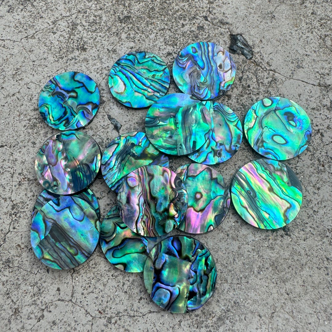 10pcs Natural Abalone Shell Cabochons: Blue Green Gemstone Jewelry ...