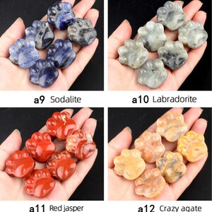 Carved Gemstone Paw: Natural Crystal Bear Cat Paw Undrilled (30mm) - Etsy