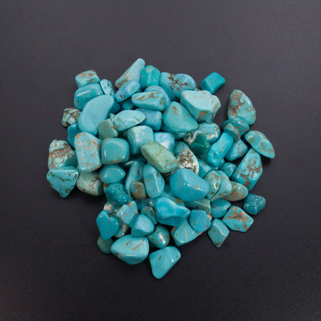 7-15mm Natural Blue Turquoise Healing Crystal Chips Tumbled Undrilled ...