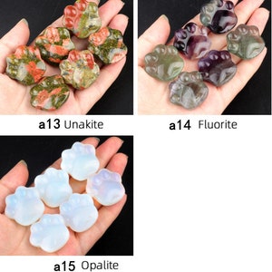 Carved Gemstone Paw: Natural Crystal Bear Cat Paw Undrilled (30mm) - Etsy