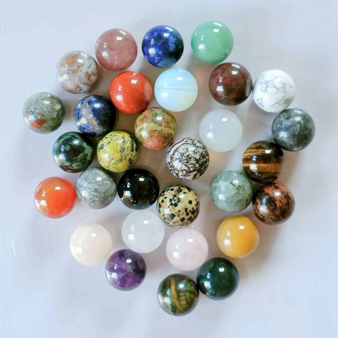 10pcs 20mm Mixed Crystal Spheres, Undrilled Chakra Healing Gemstones ...