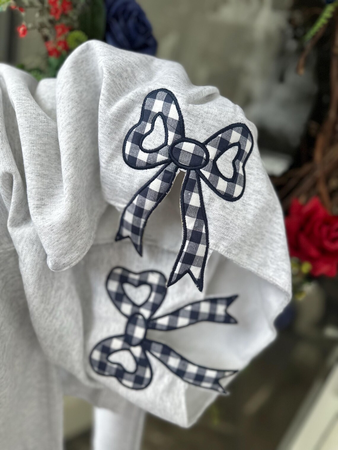 Custom Embroidered Sweatshirt With Side Bows | Mascot | Sports Teams ...