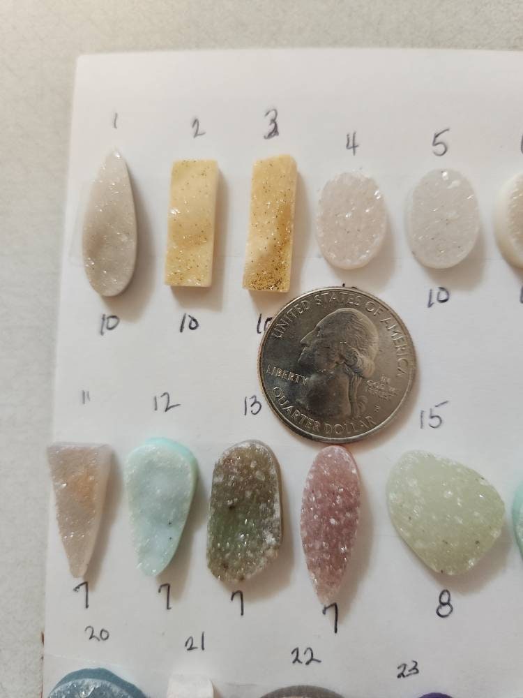 Board Trib Drusy Druzy Pair and Singles Side Cut and - Etsy