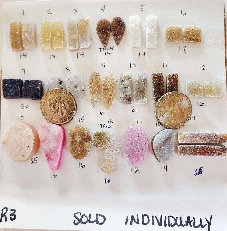 Board R3** Brazil Drusy Side Cut * Side Cuts Unpolished * Dyed and ...