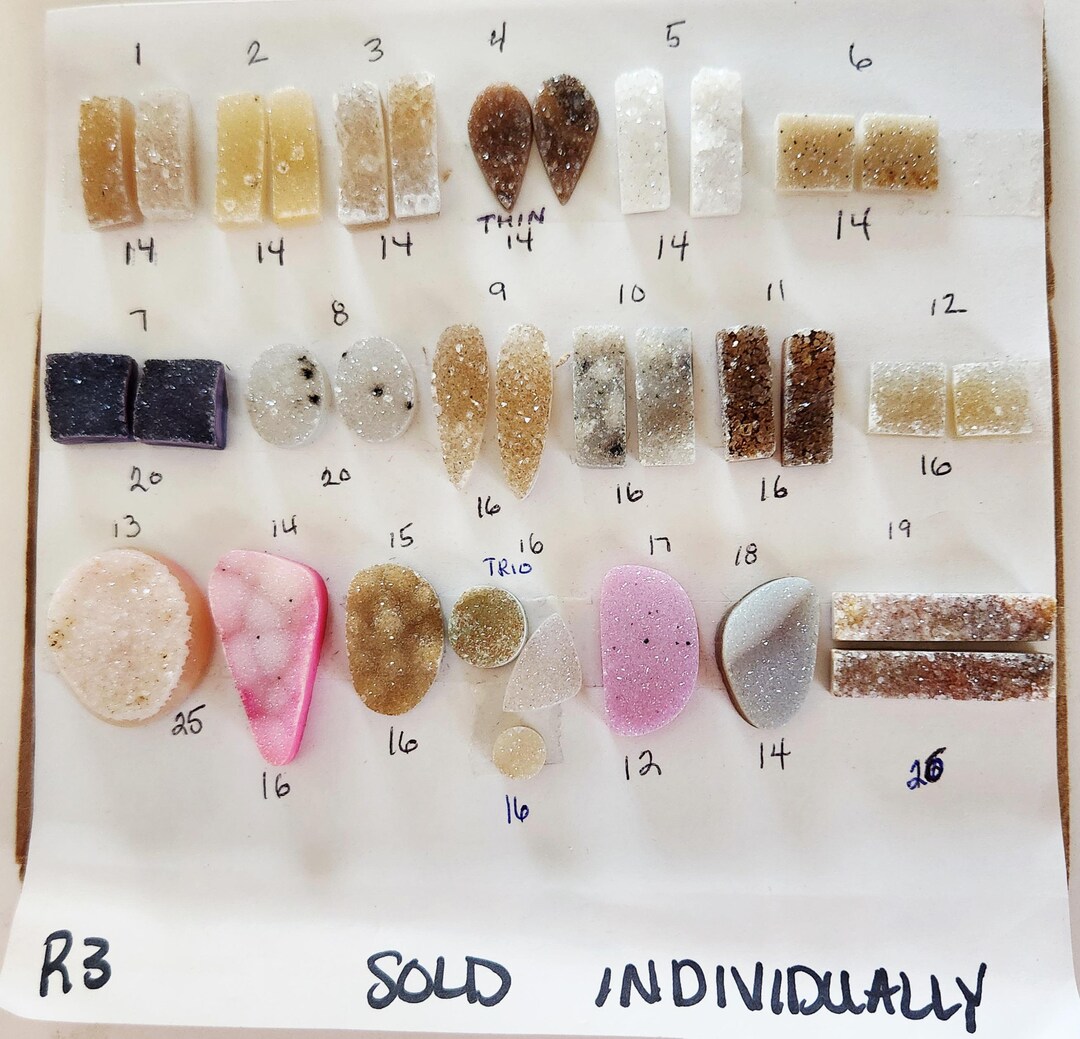 Board R3** Brazil Drusy Side Cut * Side Cuts Unpolished * Dyed and ...