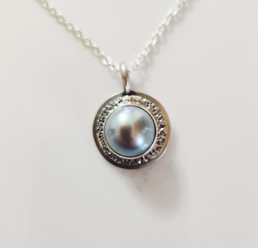 ON SALE NOW * Chelle' Rawlsky Sterling Silver Necklace Dyed Grey Large ...