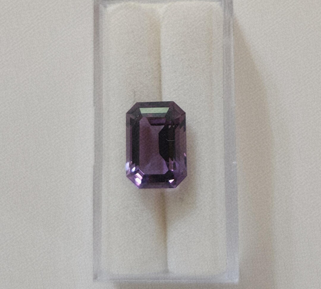 Old Mine Deep Amethyst 14x10 Emerald Cut 7.96 Carats Cut by Hand by an ...