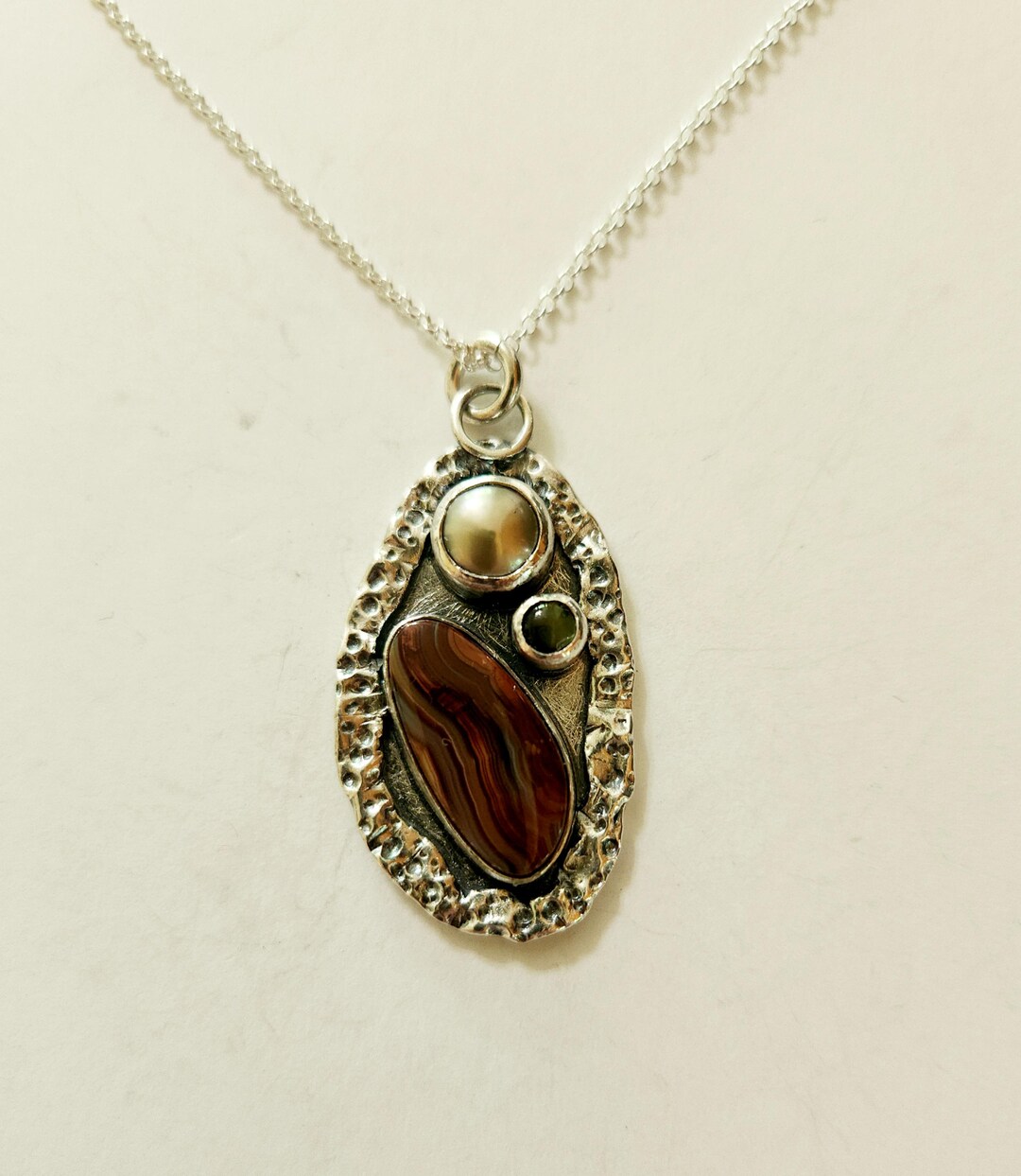 Chelle' Rawlsky ORGANIC Necklace Agua Nueva Agate Black Mother of Pearl ...