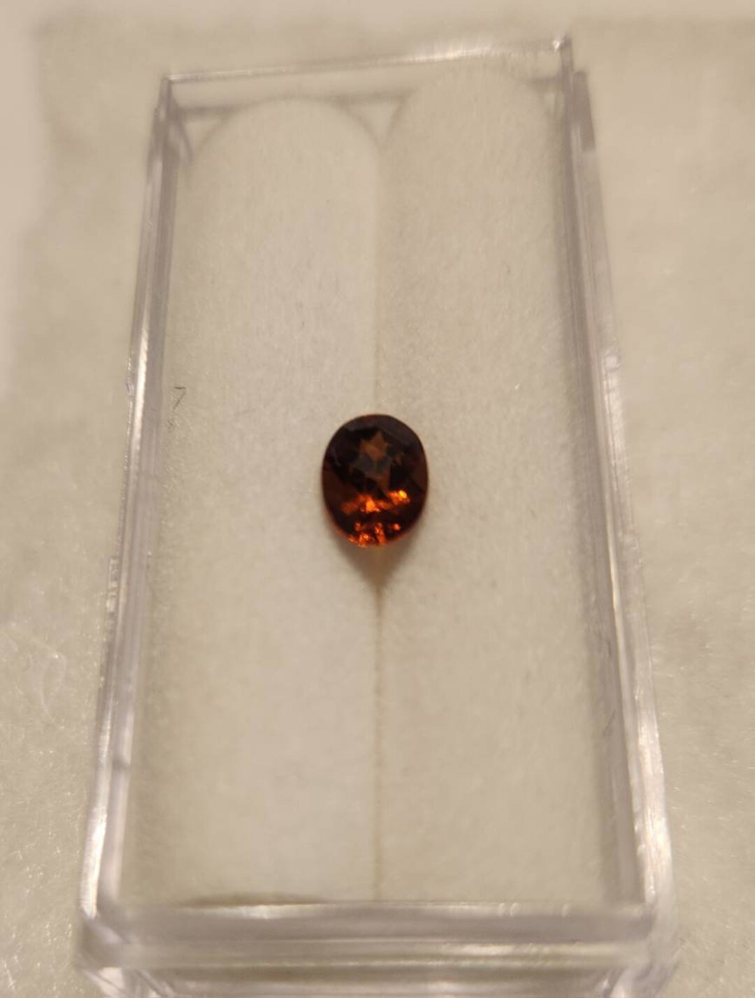 CHECERBOARD Faceted HESSONITE GARNET Whiskey Brown 7x5mm Oval New Era ...