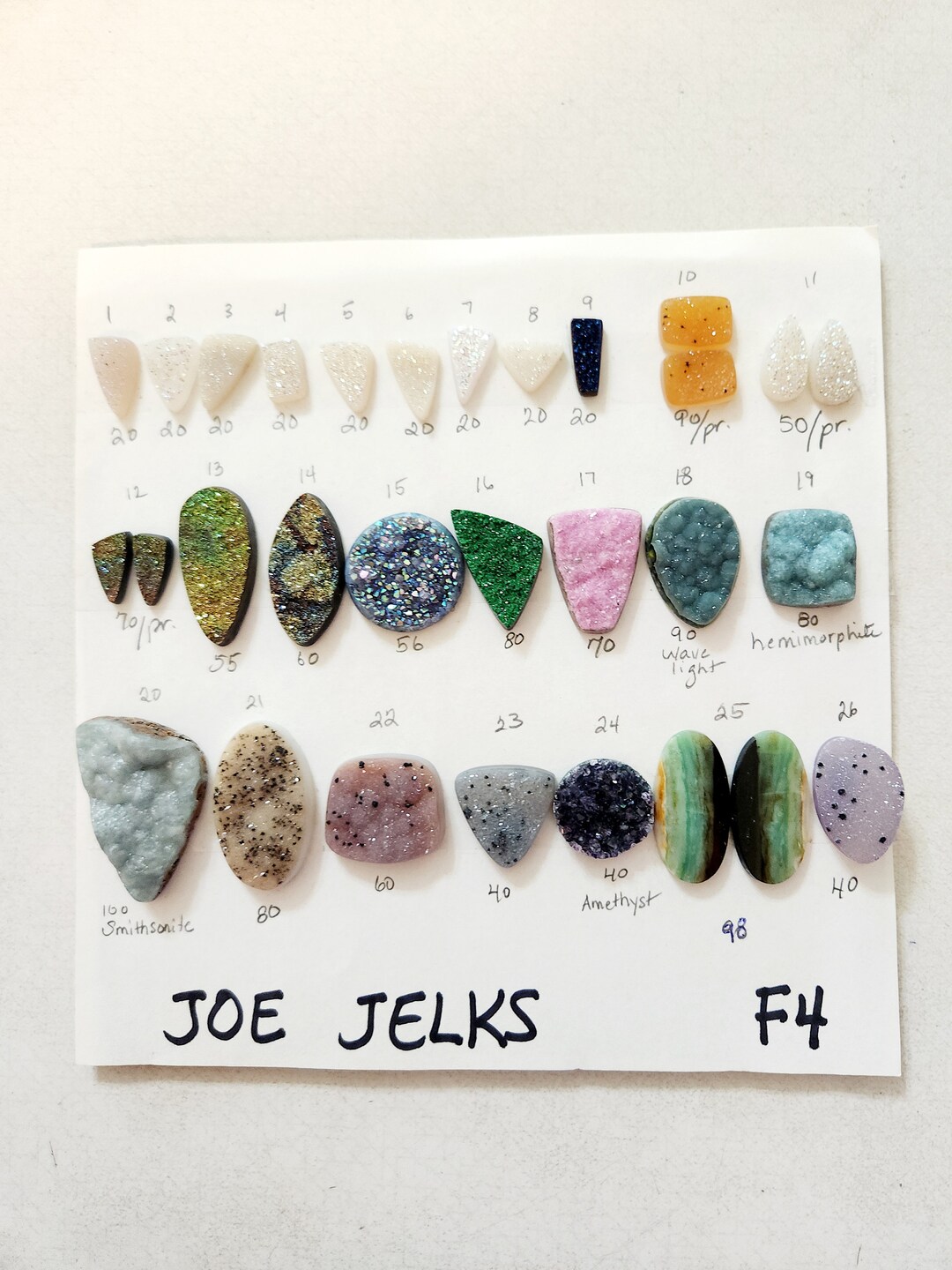 F4 PRICED PER STONE Joe Jelks Designer Cut Cabachons Natural Drusy Cut ...